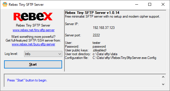 Rebex Tiny SFTP Server Rebex Tiny SFTP Server