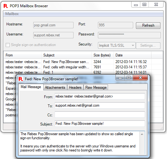 WinForms POP3 Client - mailbox browser sample - Rebex.NET WinForms POP3 Client - mailbox browser sample - Rebex.NET
