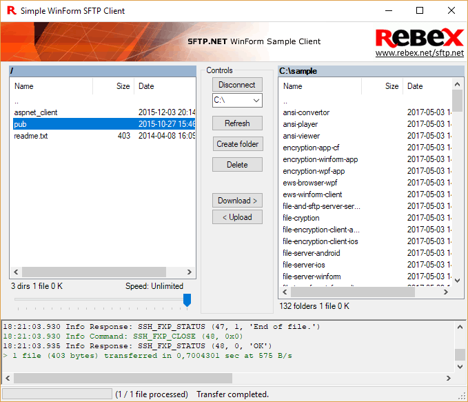Rebex SFTP - SFTP and SCP client library for .NET - Rebex.NET Rebex SFTP - SFTP and SCP client library for .NET - Rebex.NET